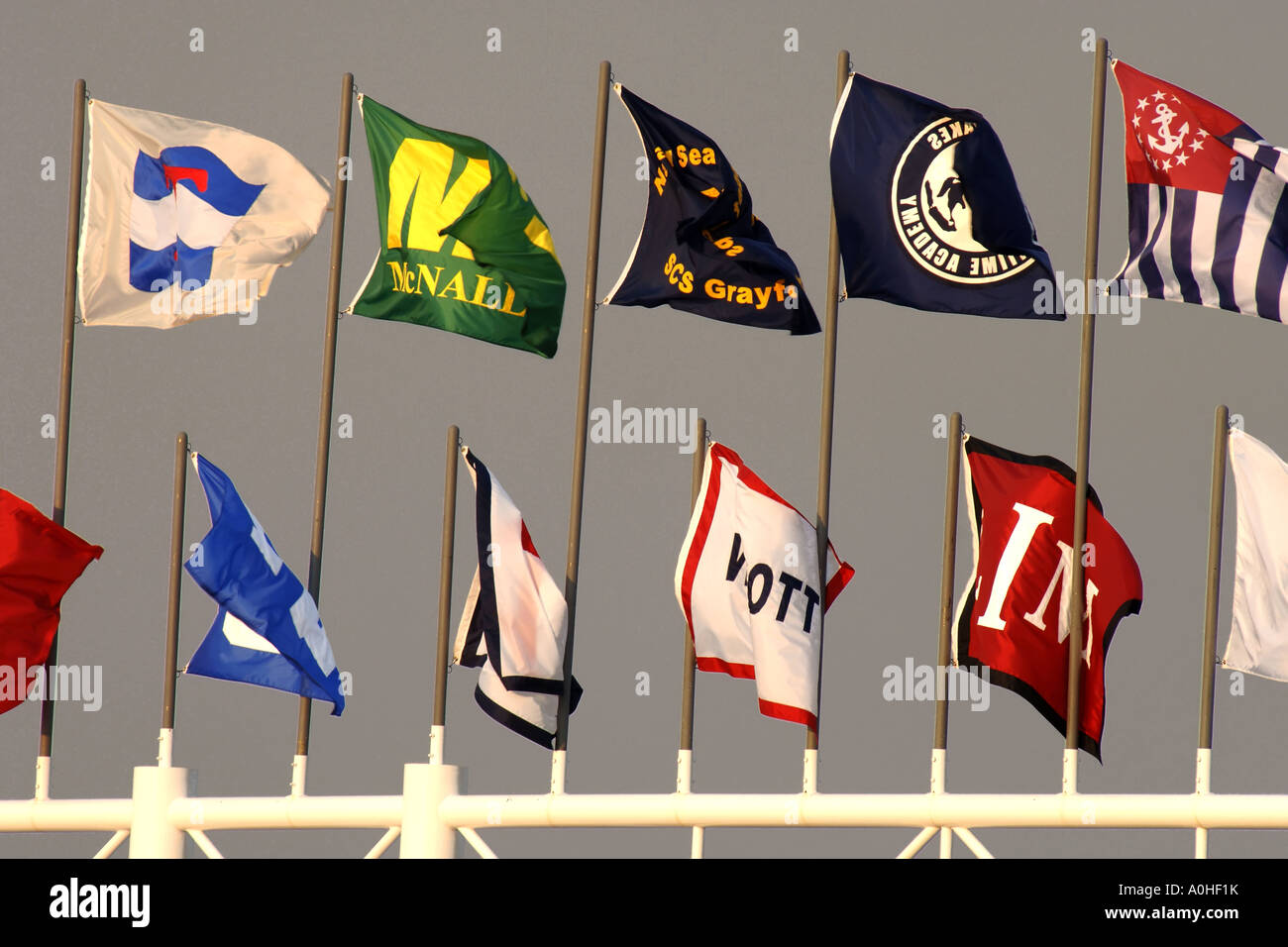 A Selection of advertising flags Stock Photo - Alamy