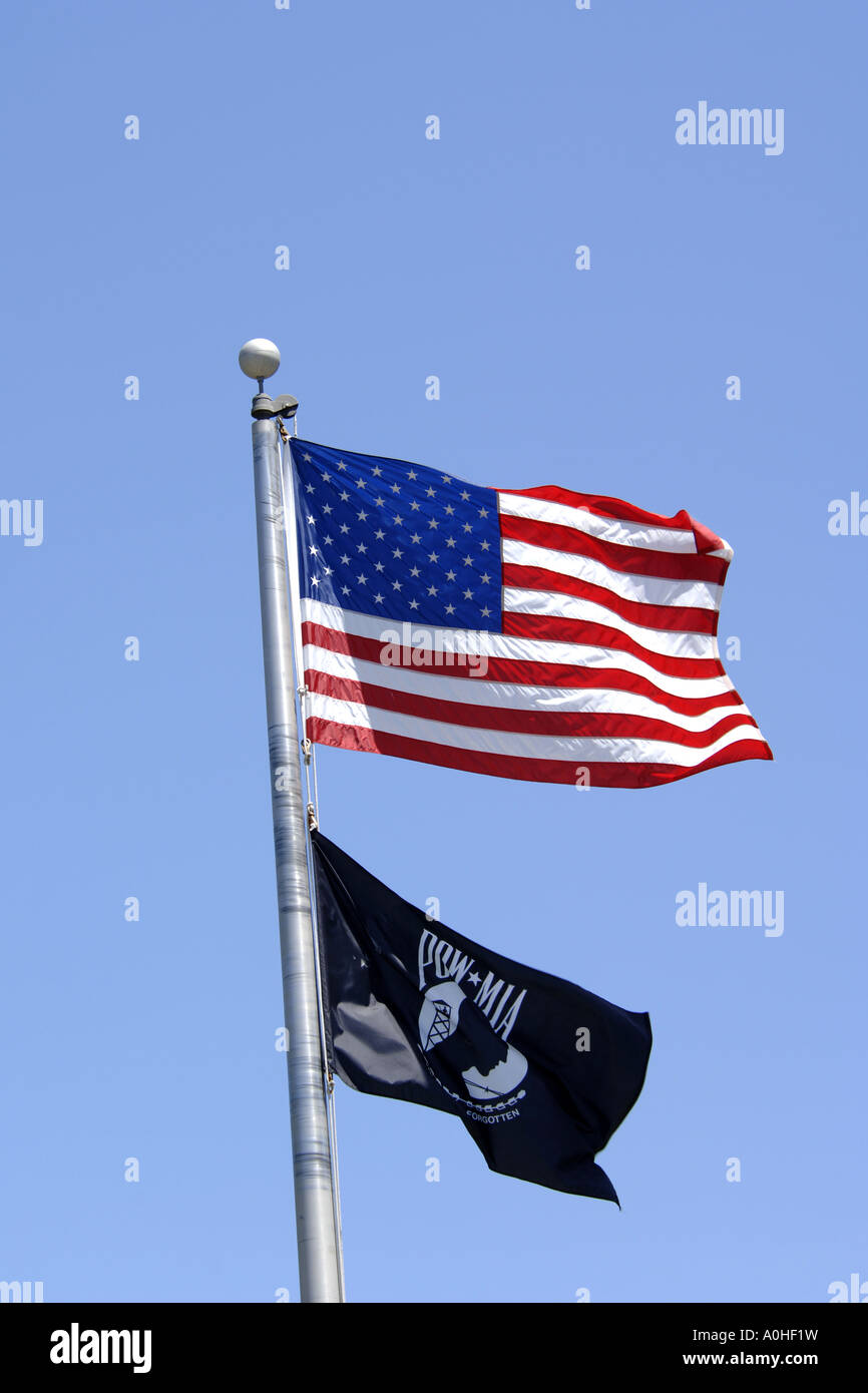 American Flag And Pow Flag