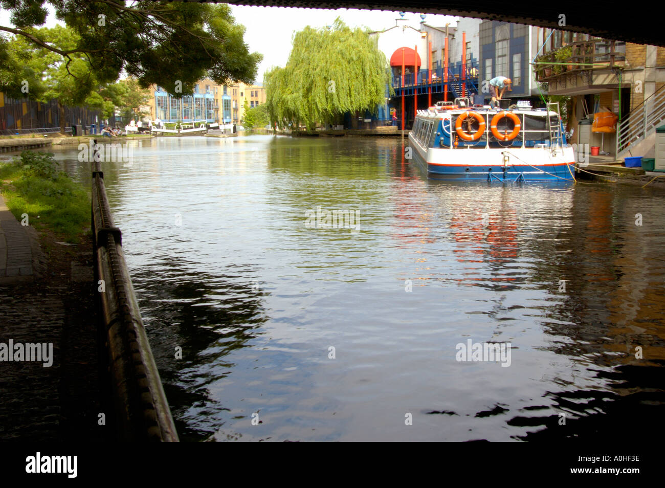 view under bridge Regents Canal London England UK Stock Photo - Alamy