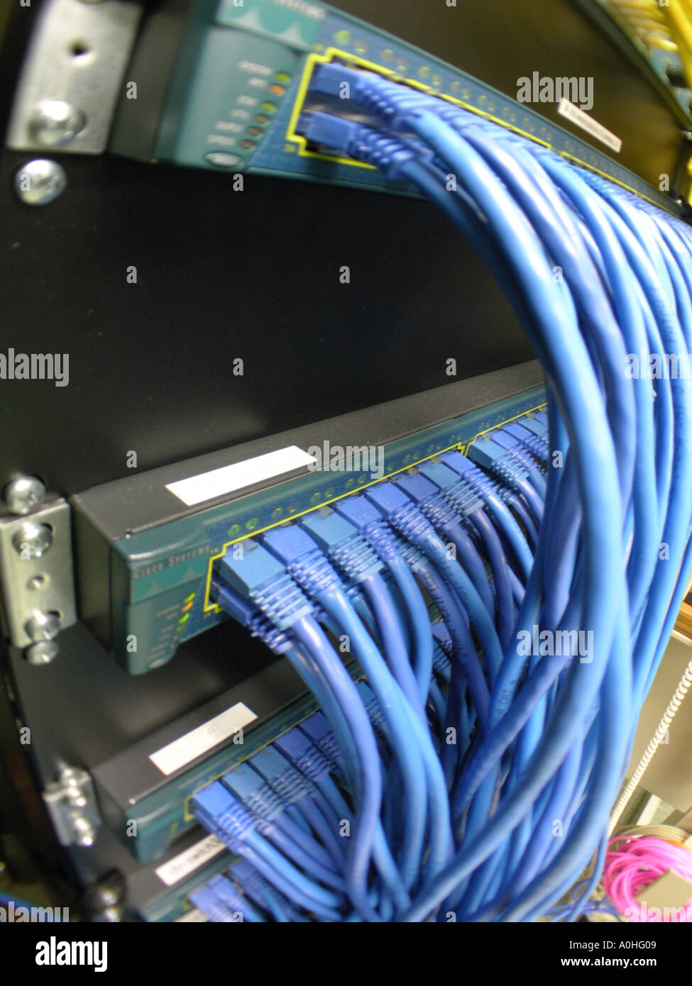 Network Server Hub and Cables Stock Photo - Alamy