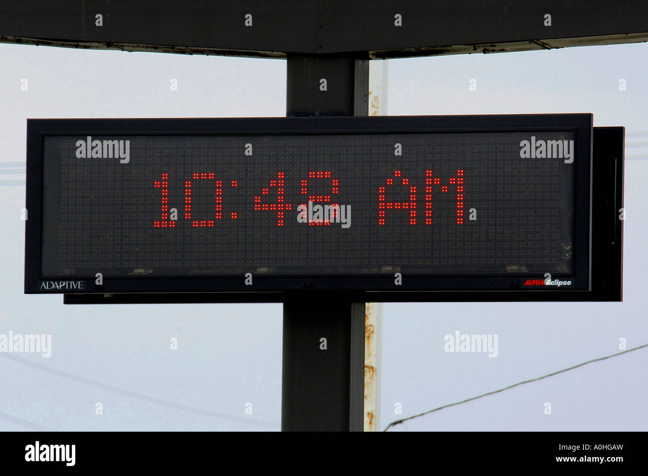 LED Information computer sign showing a message in red lettering Stock ...
