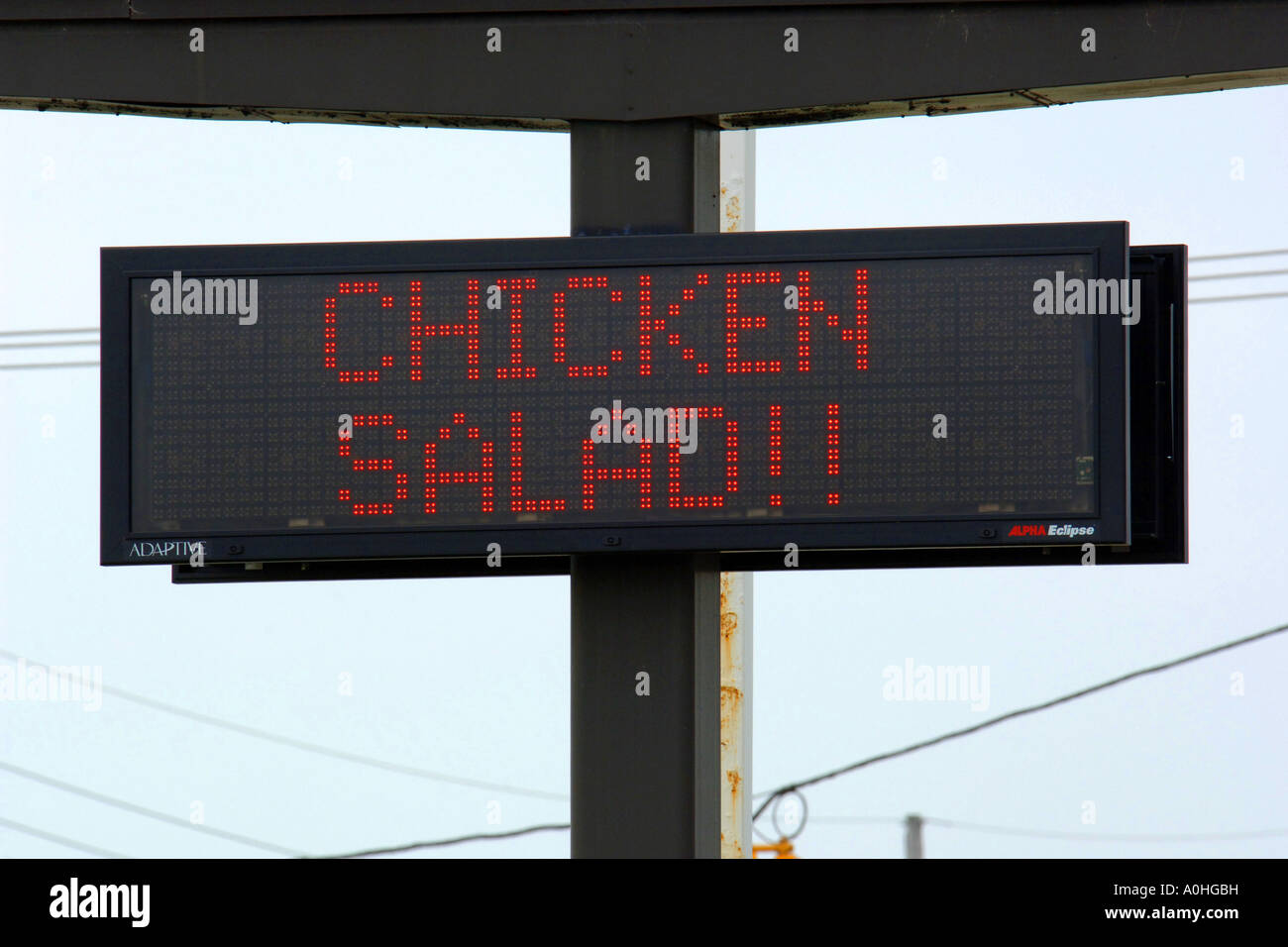 LED Information computer sign showing a message in red lettering Stock ...