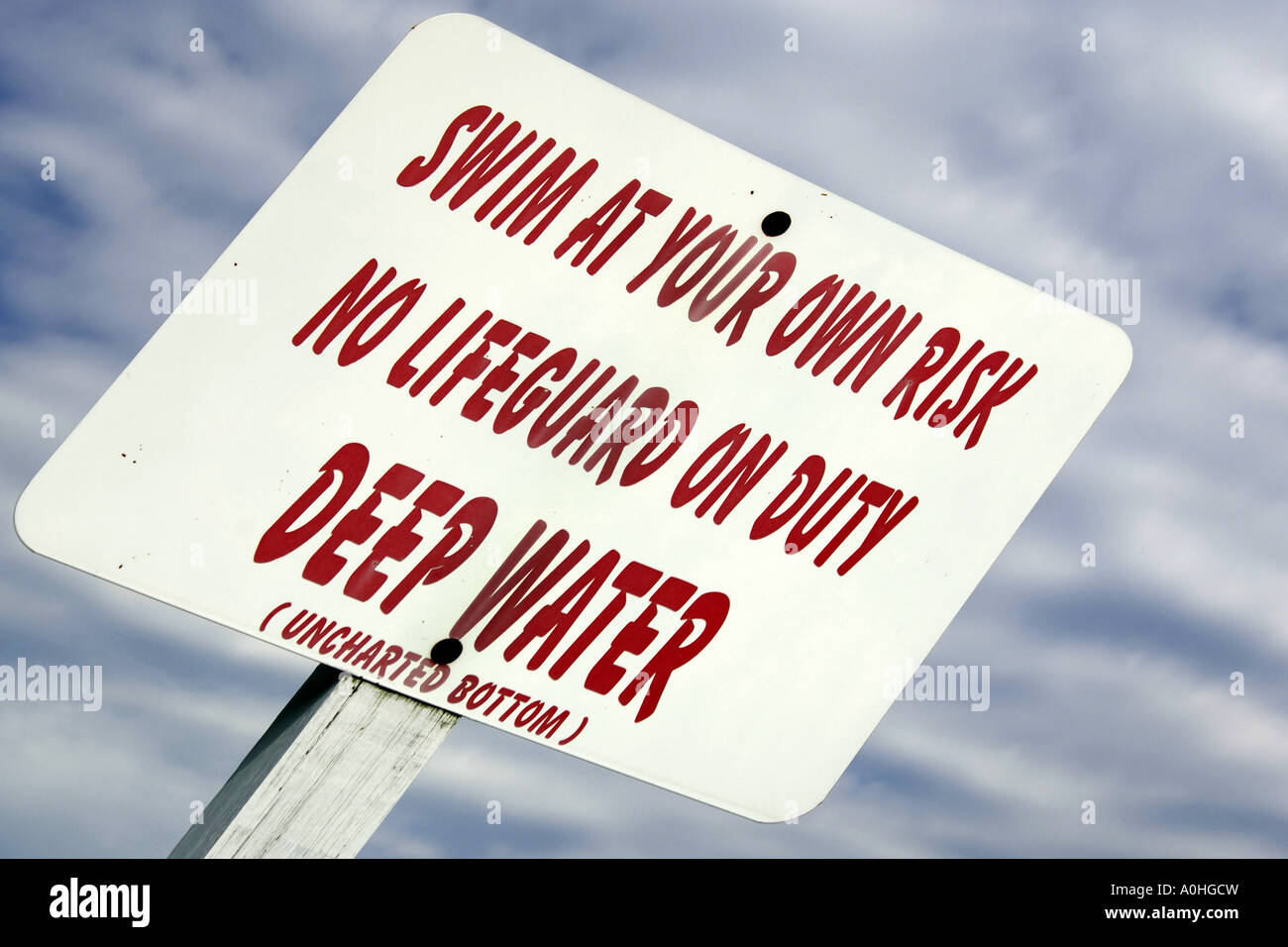 Warning Deep water Sign Stock Photo - Alamy