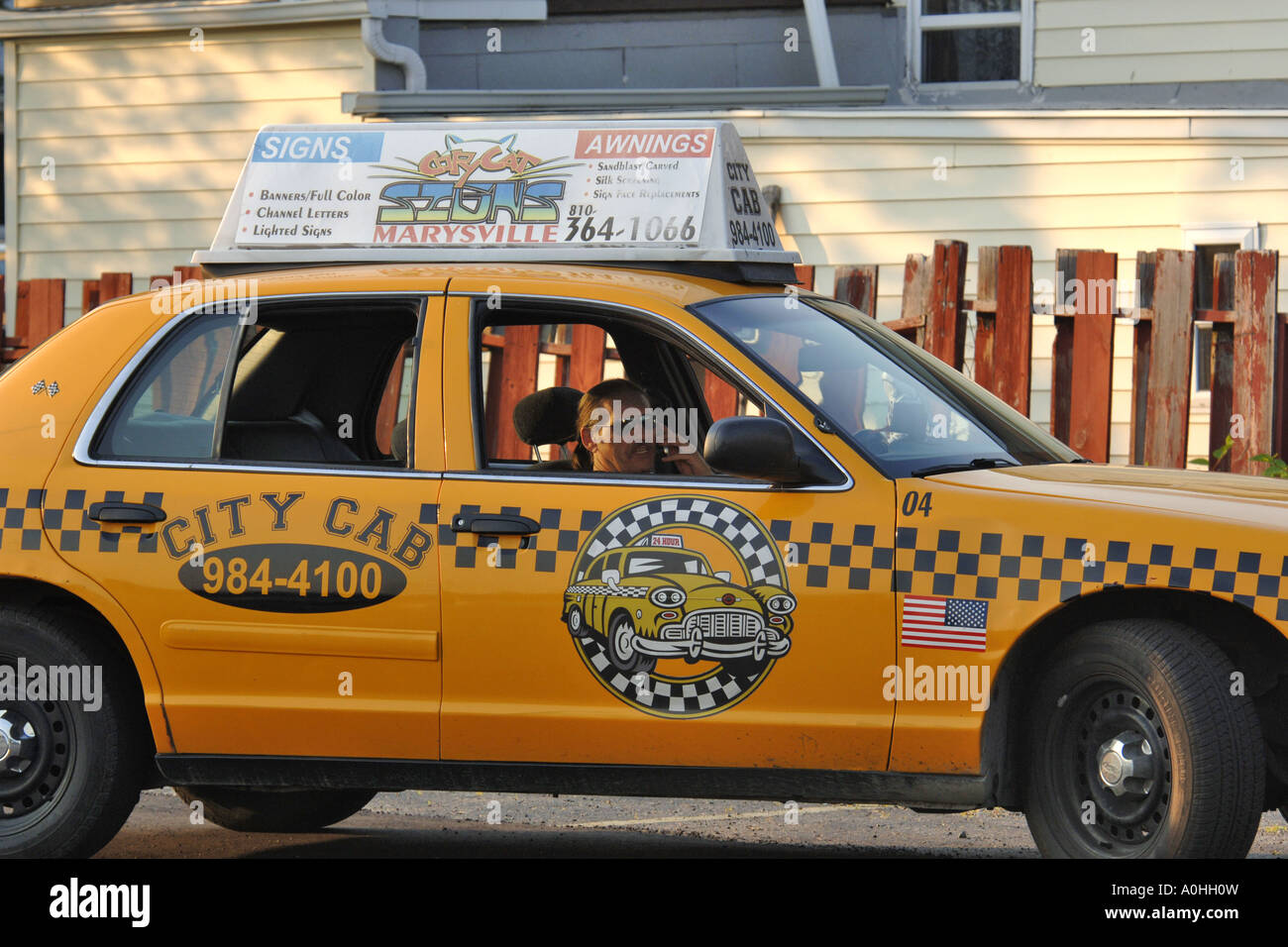 Yellow Taxi Cab of the City Cab Company Stock Photo - Alamy