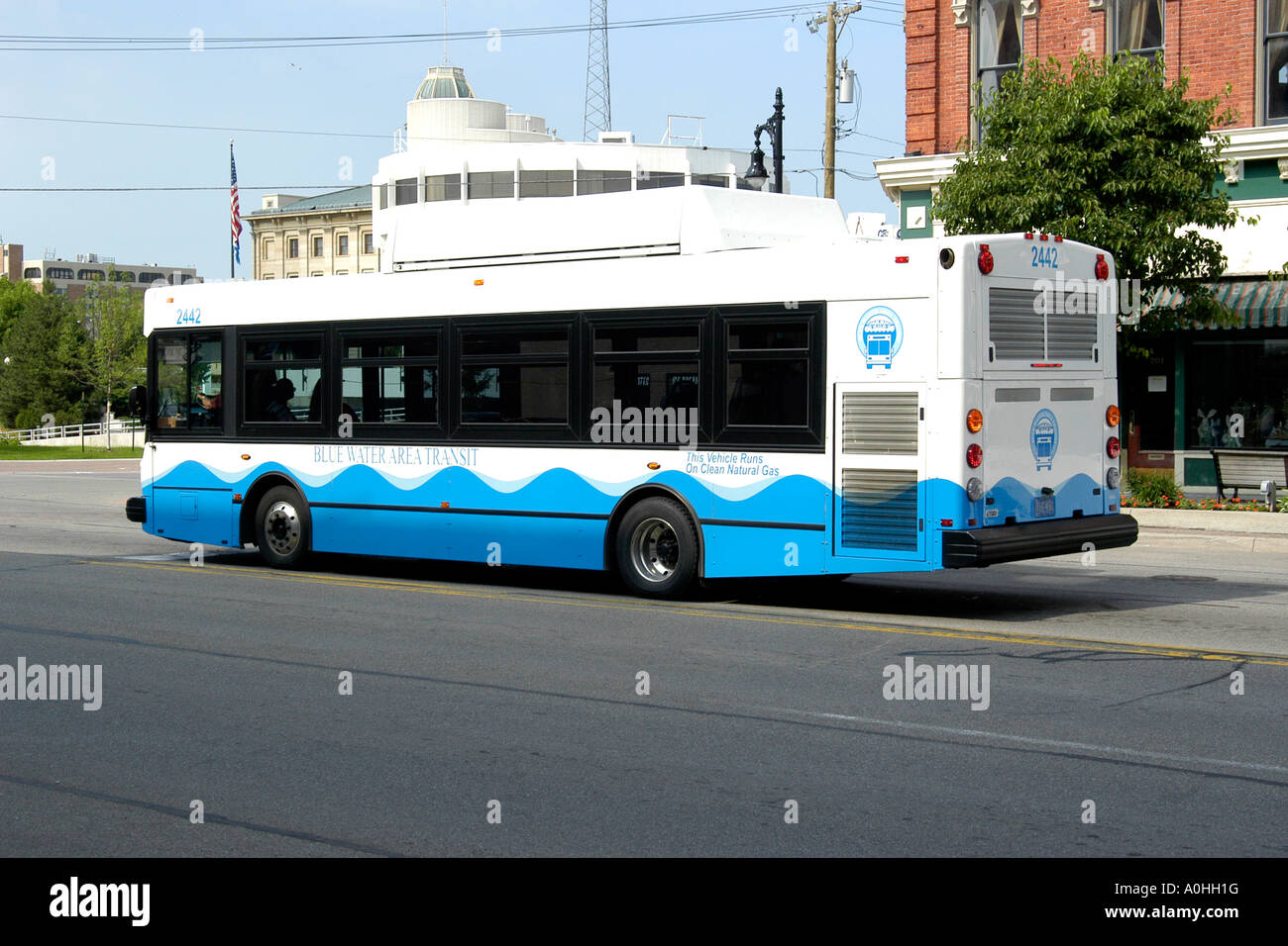 A bio-fuel powered bus using clean Natural gas Stock Photo - Alamy