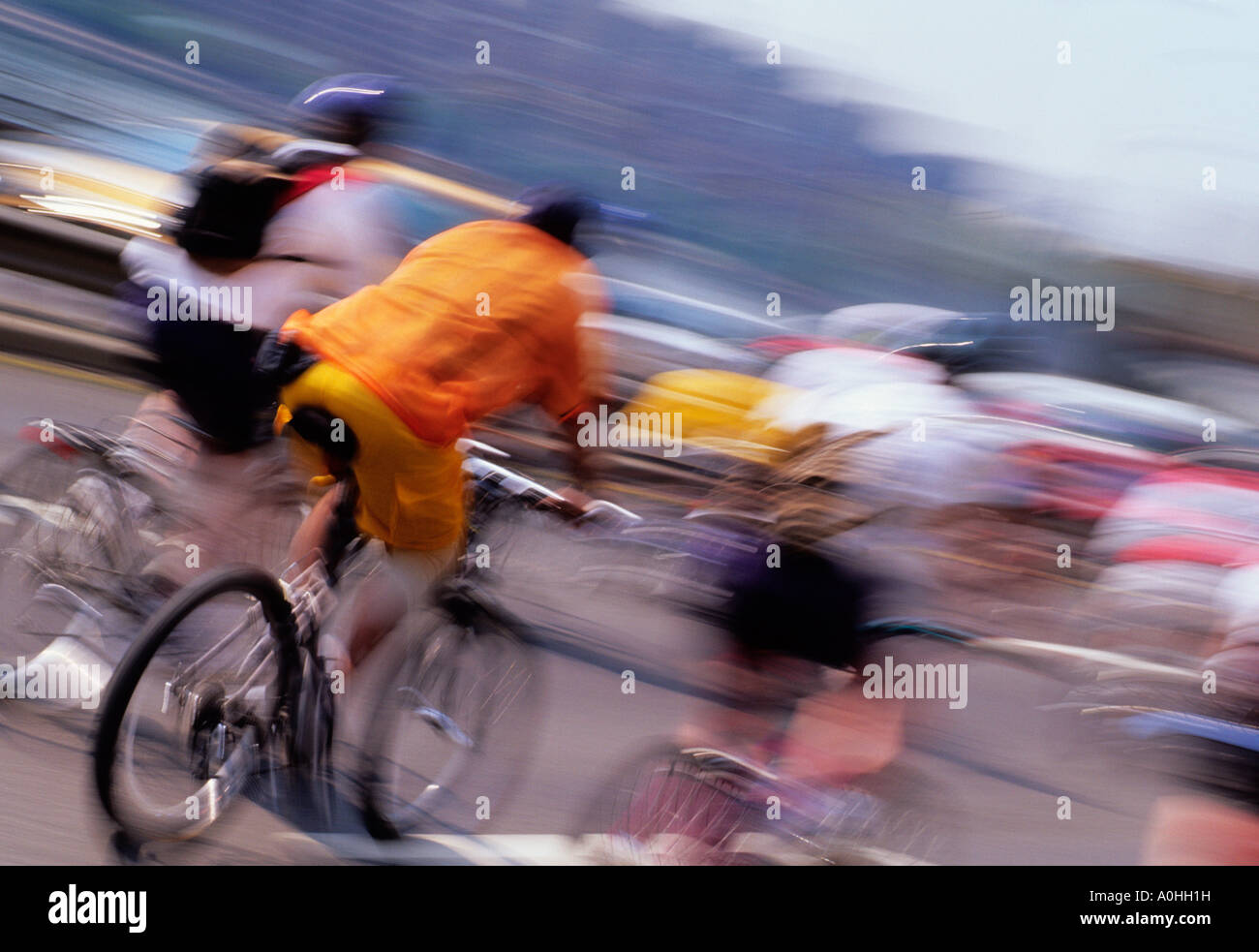 Bike riding city motion. Cyclists riding at high speed in a bicycle ...