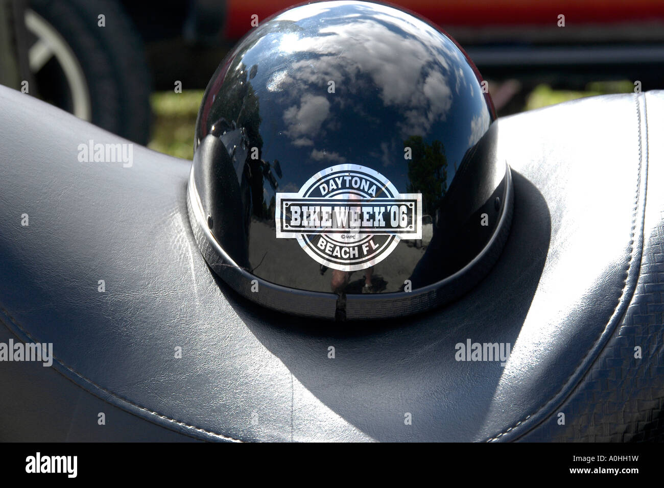 Close up of a Black Motorcycle Crash helmet Stock Photo - Alamy