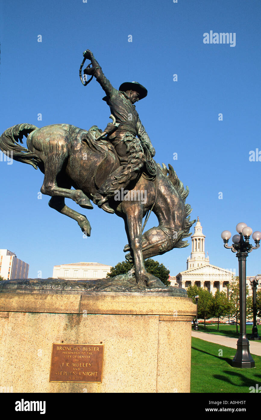 Denver Colorado Bucking Bronco Statue Cowboy by Alexander Procter in ...