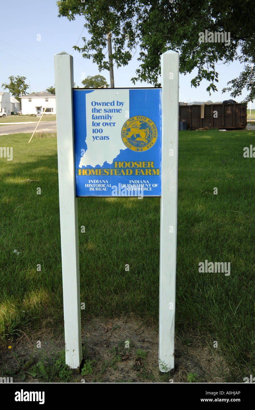 Hoosier State Homestead Farm Signpost at South Bend Indiana IN Stock ...