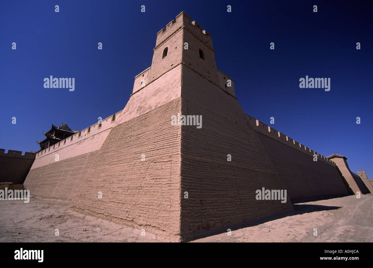 Corner tower of Jiayuguan fortress Gansu Province China Stock Photo - Alamy