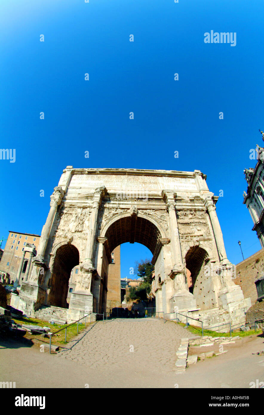 arch of septimius severus ancient rome italy travel Stock Photo - Alamy
