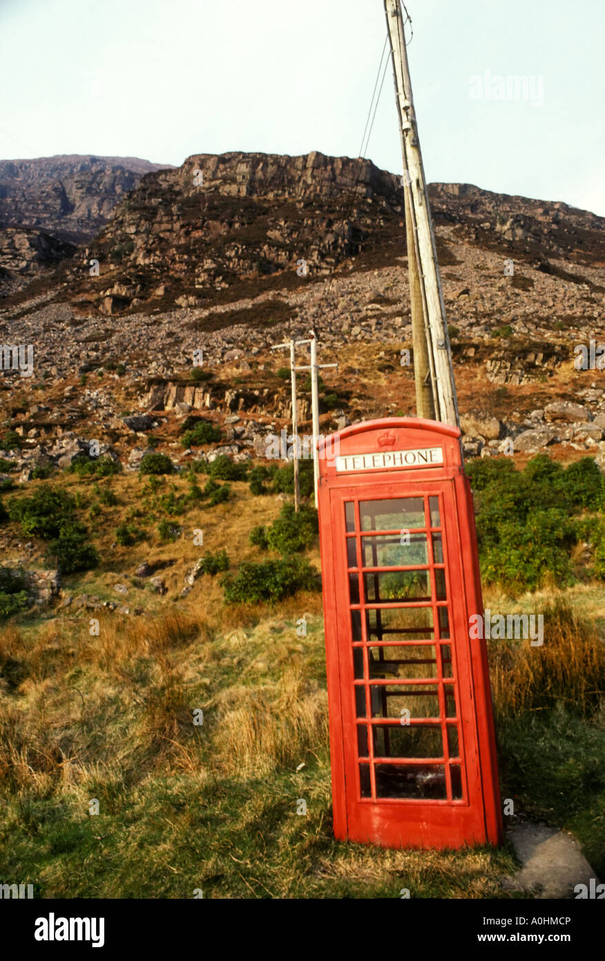 Lonely Telephone Booth, Highlands, Scotland Stock Photo - Alamy