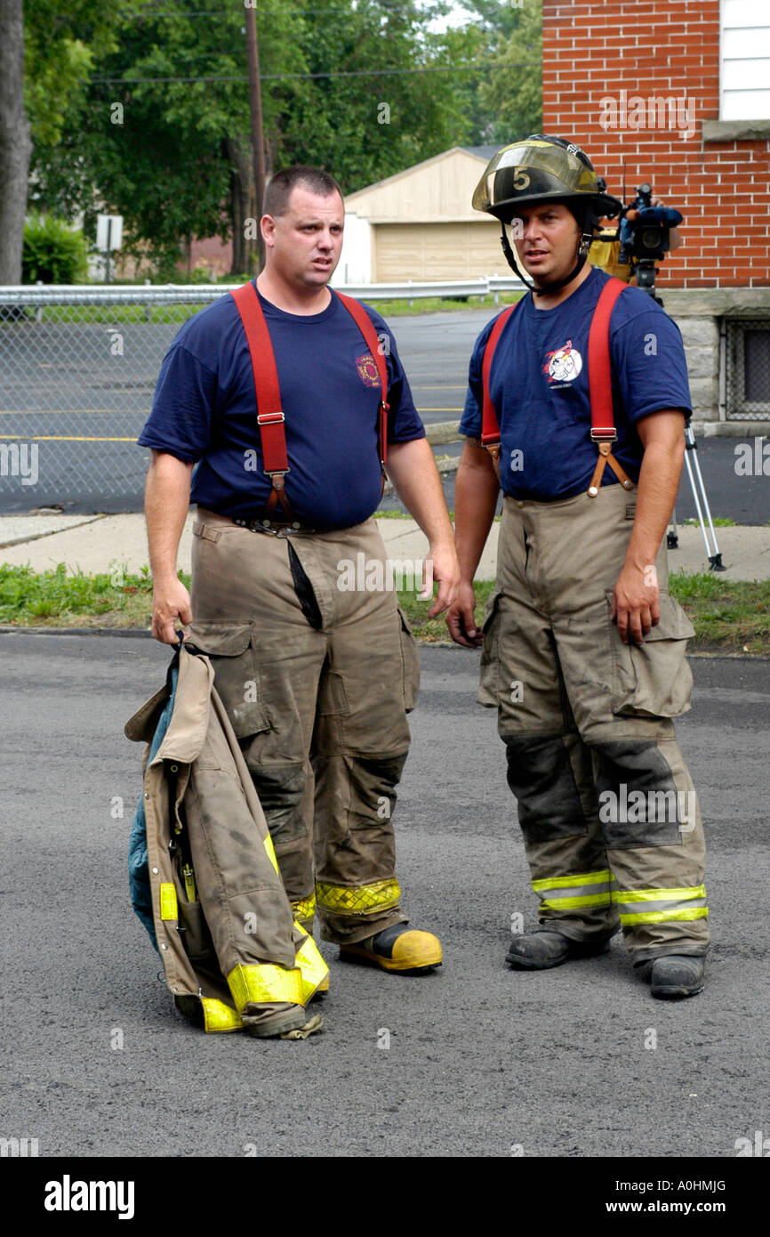 Firefighters on the job in downtown Toledo Ohio Stock Photo - Alamy