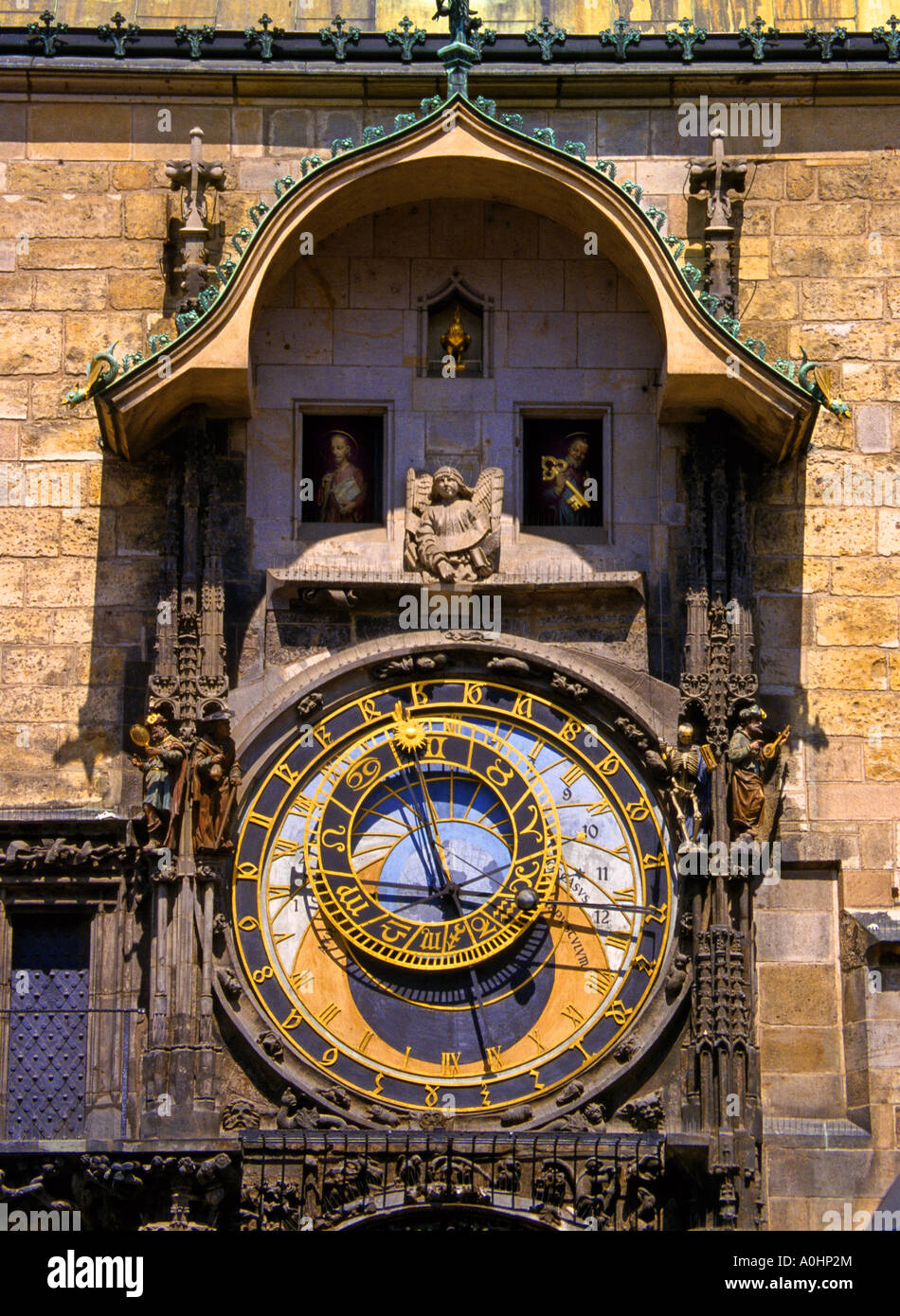Astronomical Clock at Old Town Square in Prague Czech Republic Stock ...