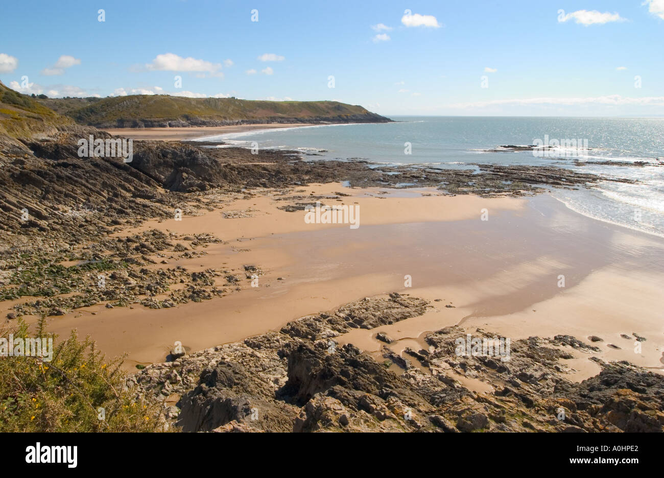 Towards Caswell Bay Bay on the Gower Peninsula Stock Photo - Alamy