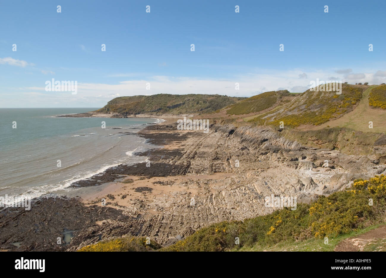 Towards Pwll du Bay Gower Peninsula Stock Photo - Alamy