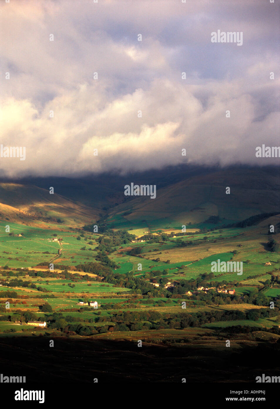 Upper Booth and The Pennine Way disappearing into low cloud covering ...