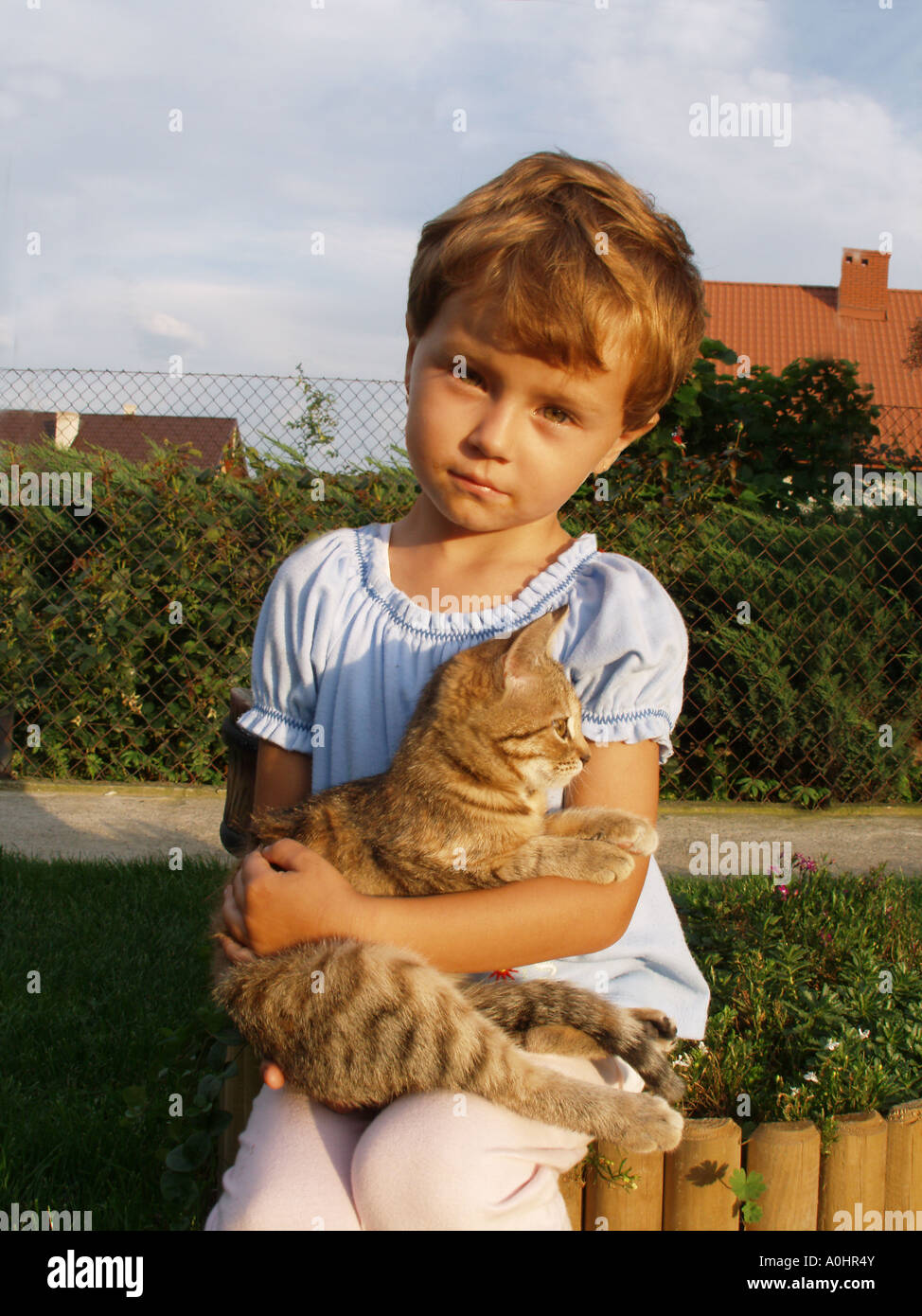 Girl with cat Stock Photo - Alamy