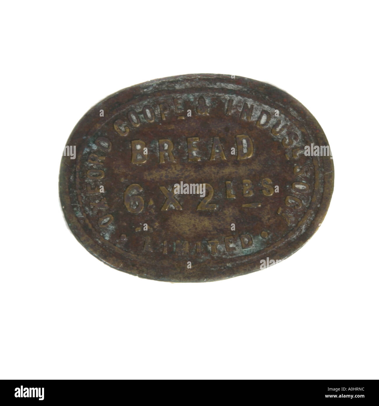 An old English bread token Stock Photo - Alamy