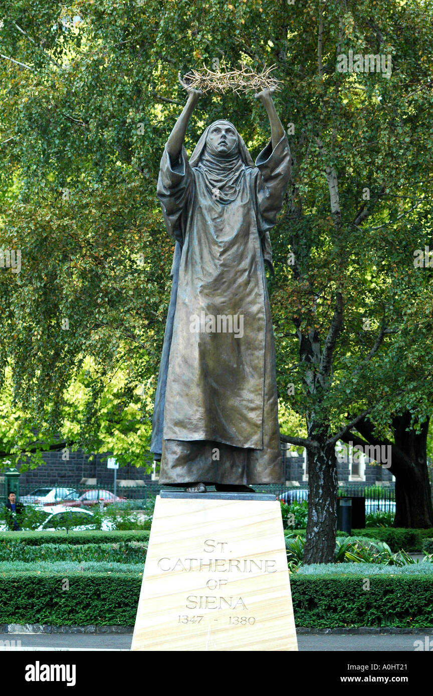 Statue of St. Catherine of Siena, Melbourne, Victoria, Australia Stock ...
