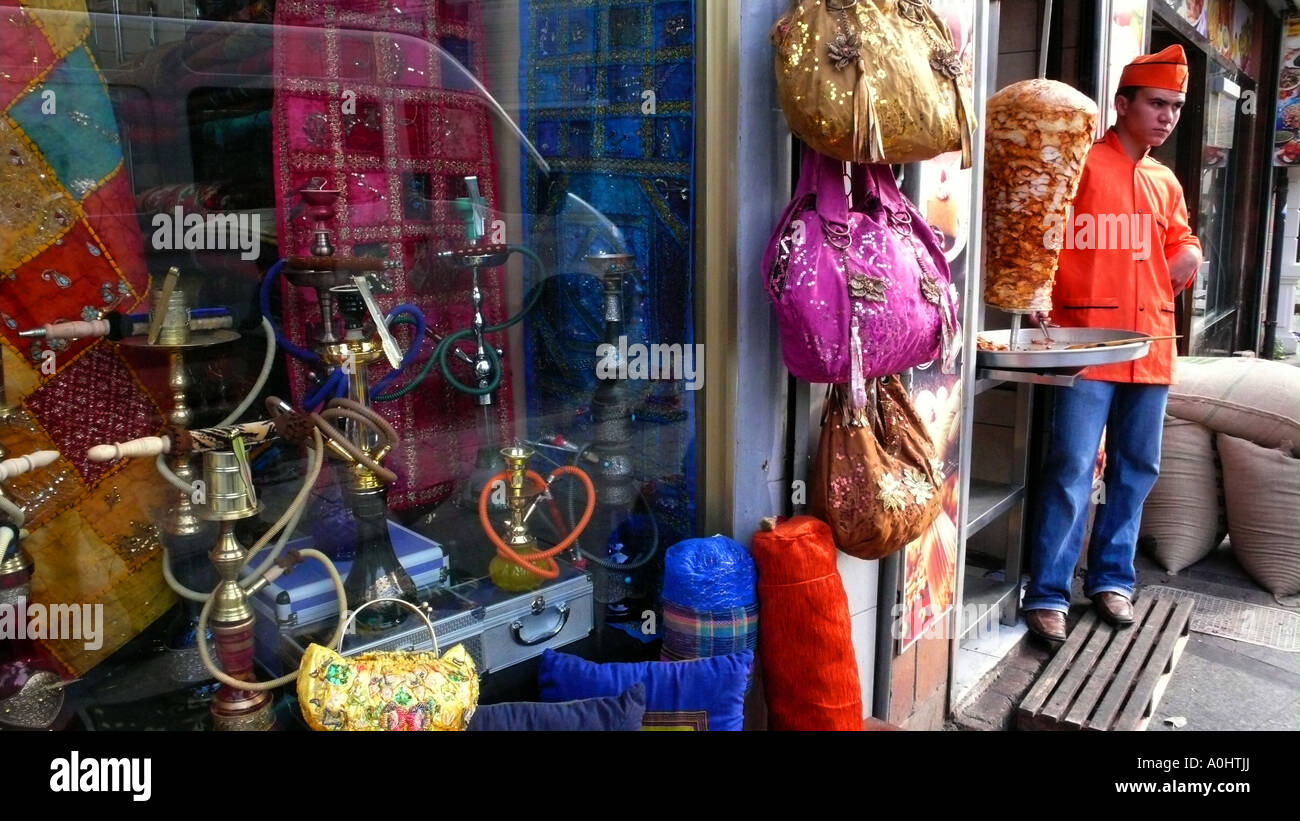 water pipe kebab nargile shop istanbul tourism turkey Stock Photo - Alamy