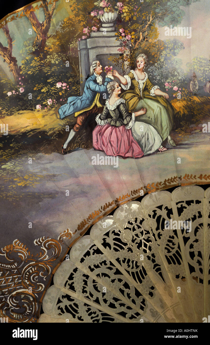 painted fan detail artwork Stock Photo - Alamy