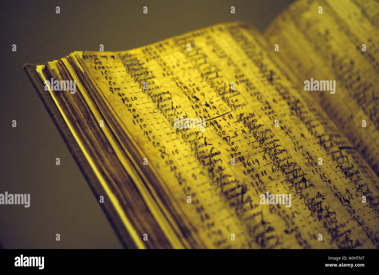 old fashioned book keep account register name system control Stock ...