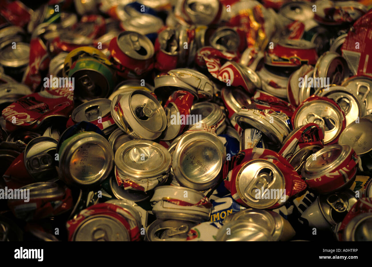 many empty cans trash recycle environmental issue symbol Stock Photo ...