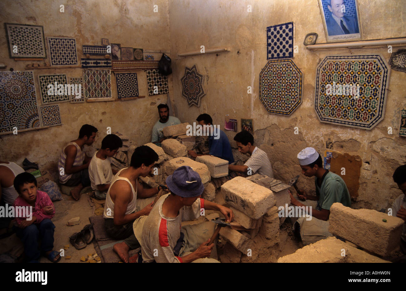 children child work labour mosaic africa craft morocco Stock Photo - Alamy