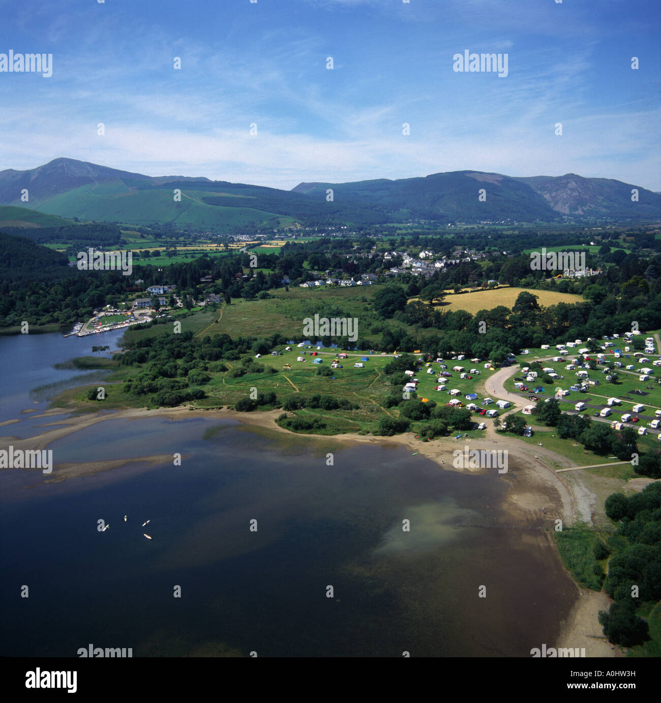 Derwent Water Lake District UK aerial view Stock Photo - Alamy