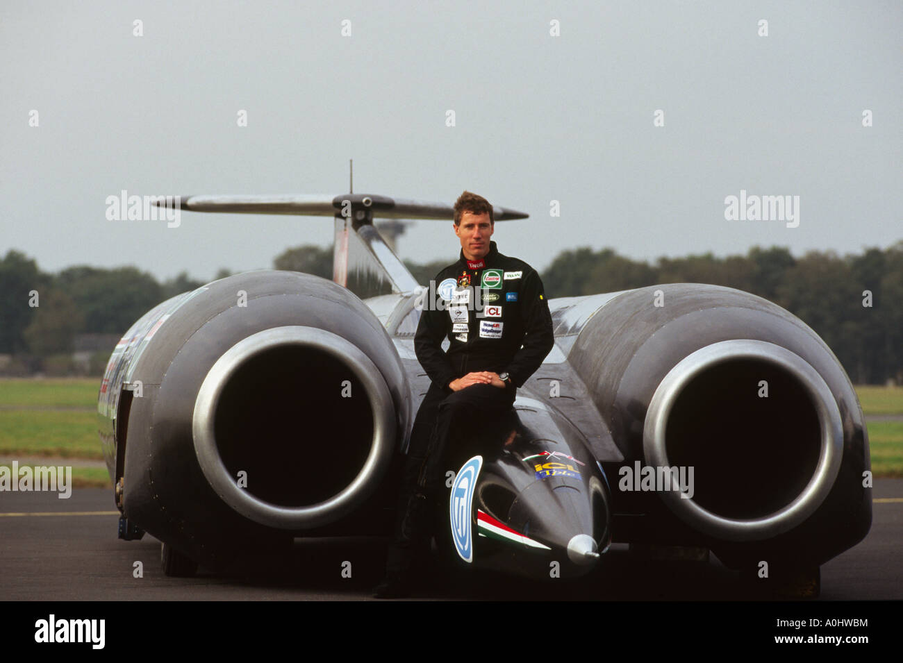 Thrust SSC with pilot Andy Green Landspeed record holder Stock Photo ...