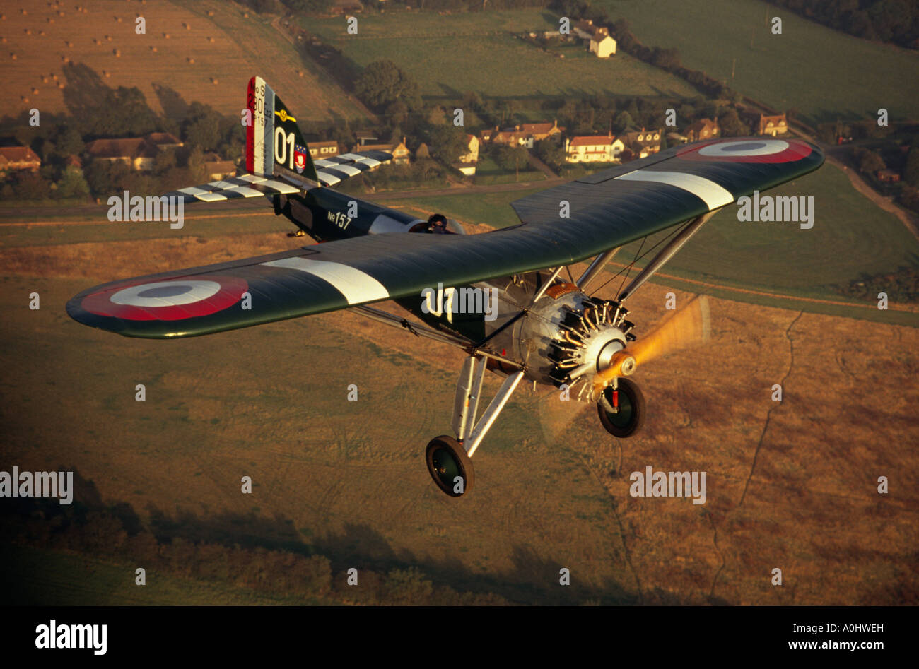 French Morane-Saulnier MS.230 trainer aircraft in flight Stock Photo ...