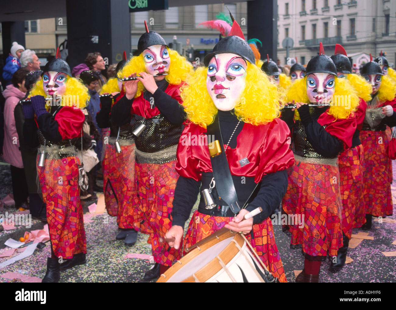 Switzerland basel fasnacht carnival costumes hi-res stock photography ...