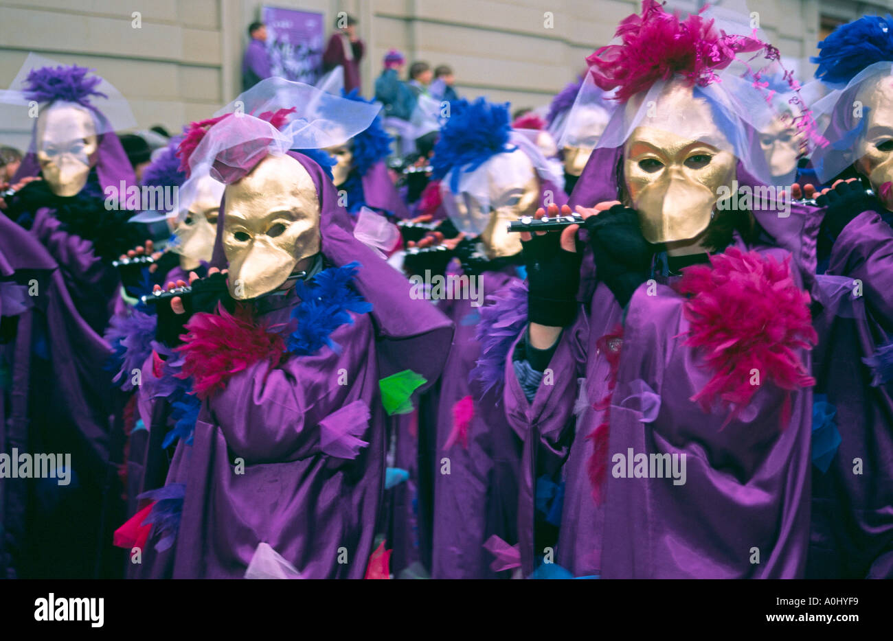 Switzerland Basel Fasnacht Carnival Costumes High Resolution Stock ...