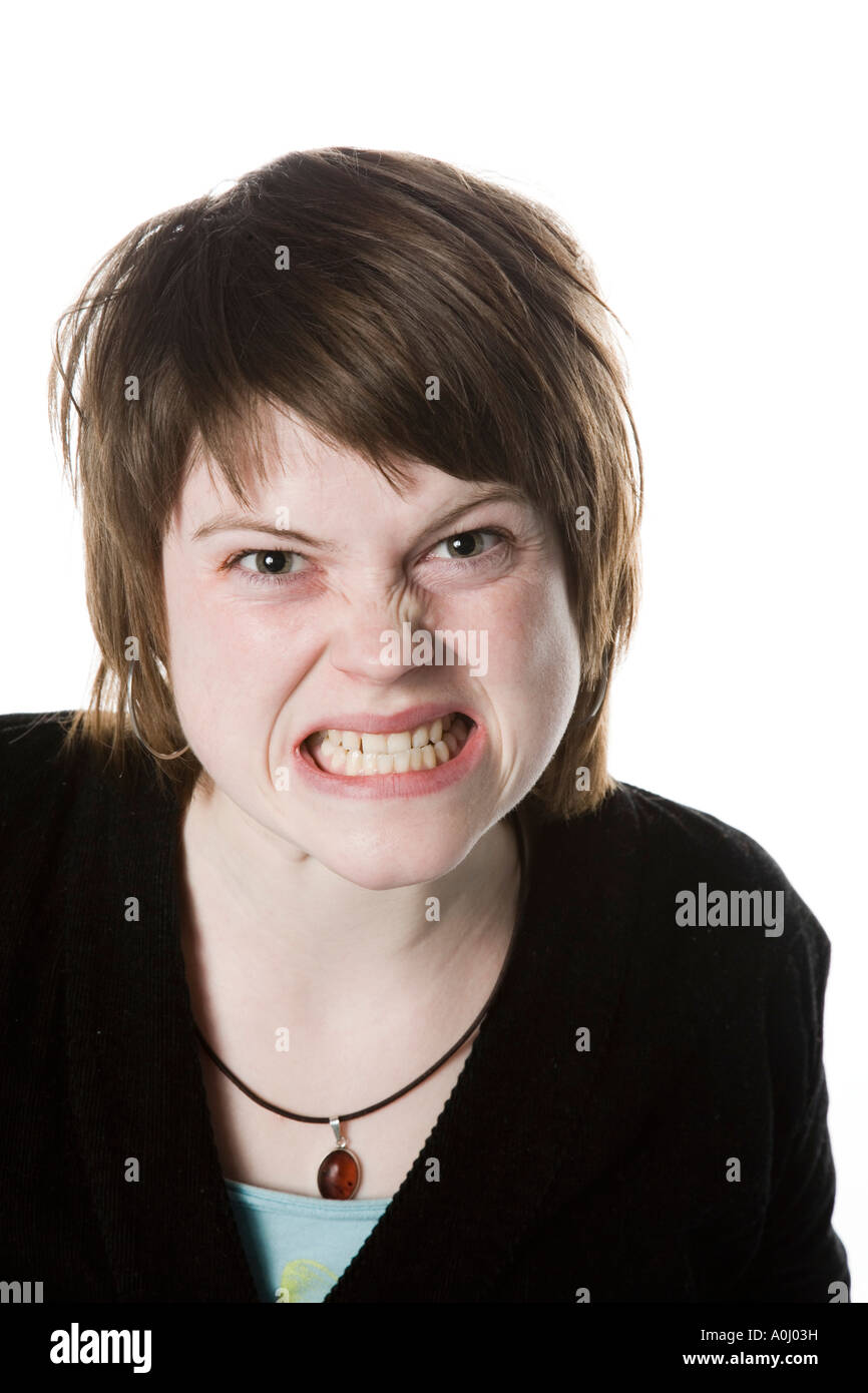 Woman visage fear hi-res stock photography and images - Alamy