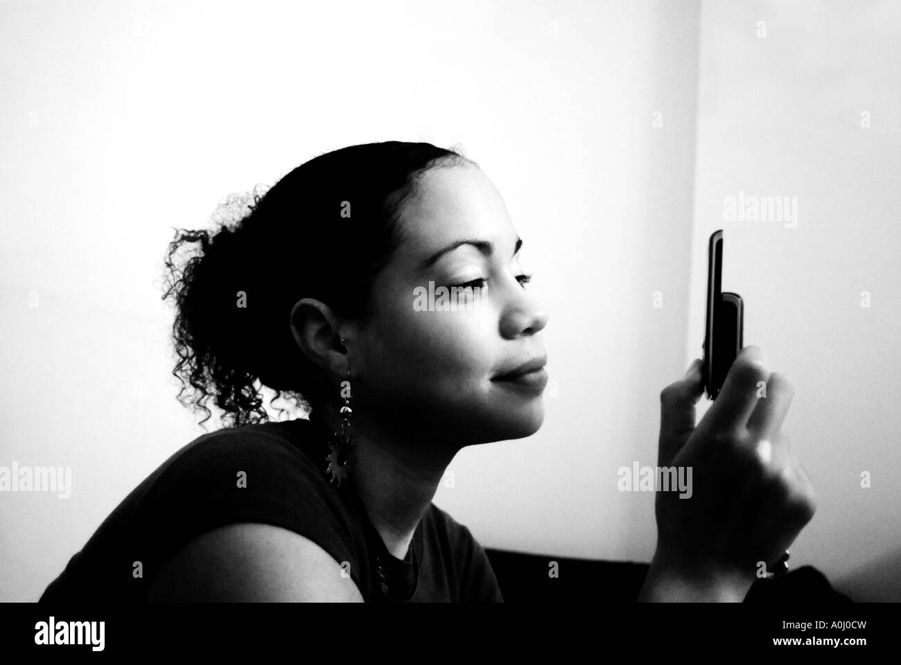 Portraits, Woman using phone Stock Photo - Alamy