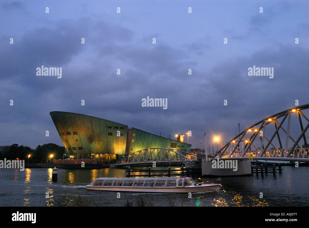 Holland Amsterdam Science Center NEMO and bridge Stock Photo - Alamy