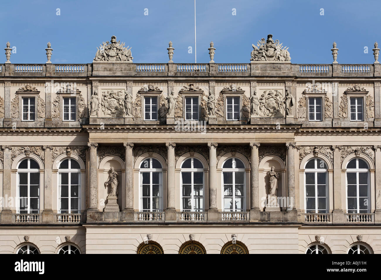Royal Palace of Herrenchiemsee (New Palace) in lake Chiemsee, Upper ...