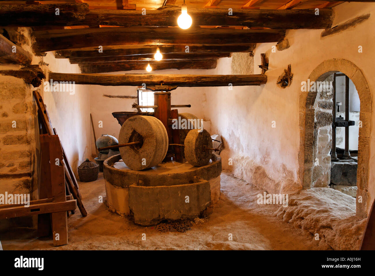 Old flour mill in Moni Odigitrias monastery, Southcrete, Crete, Greece ...