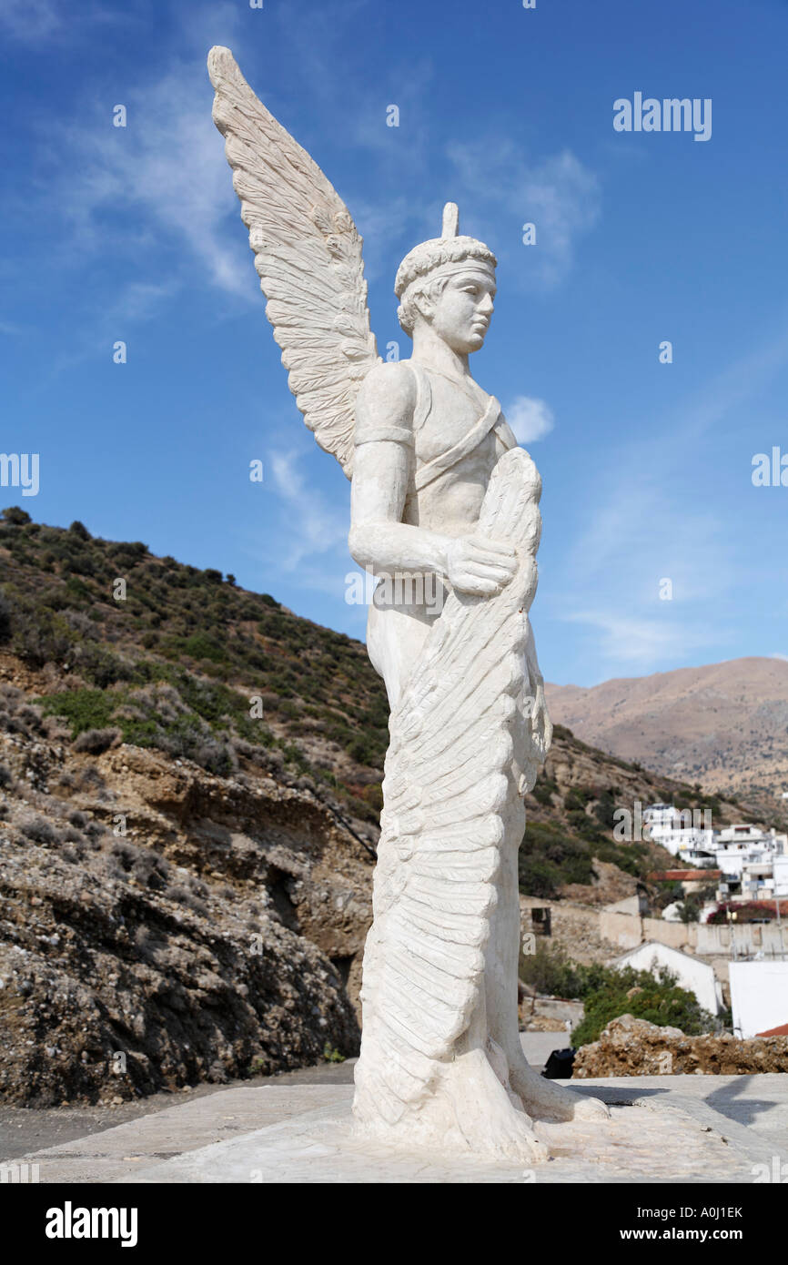 Ikarus monument, Agia Galini, Southern Crete, Greece Stock Photo - Alamy