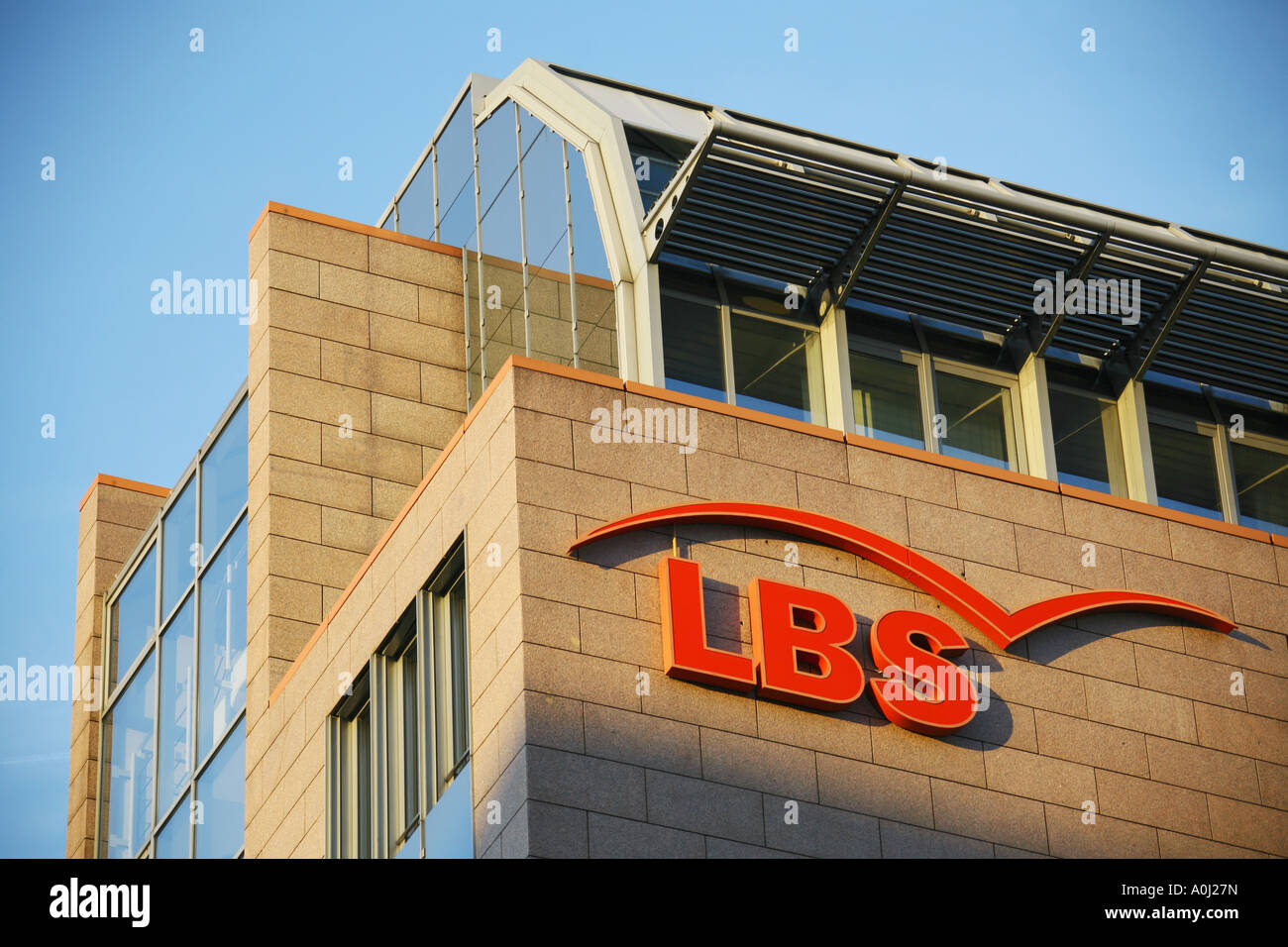 Bank emblem Landesbausparkasse LBS office in Munich, Bavaria Stock ...