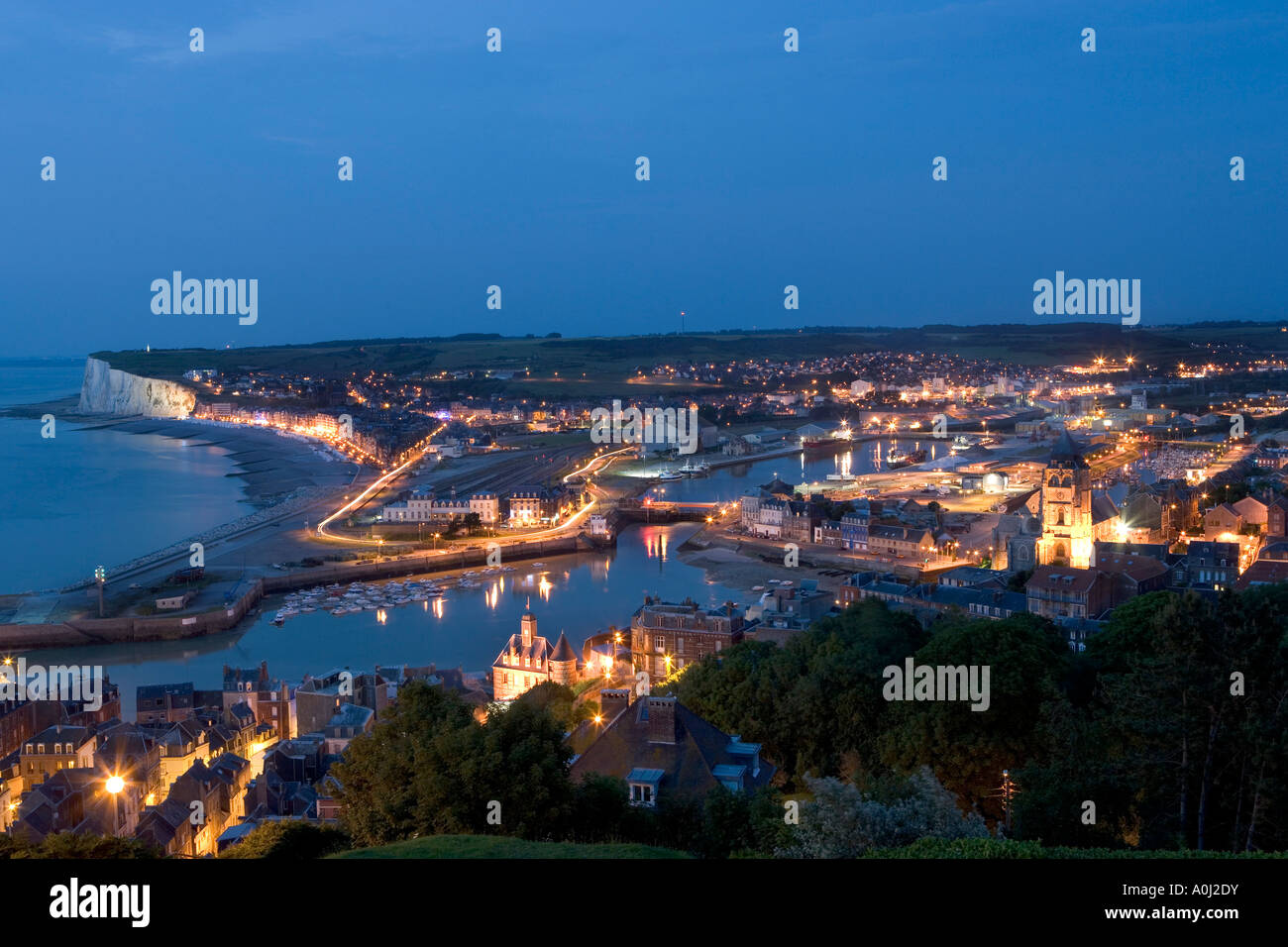 City view , Le Treport , Seine-Maritime , Normandy , France , Europe ...