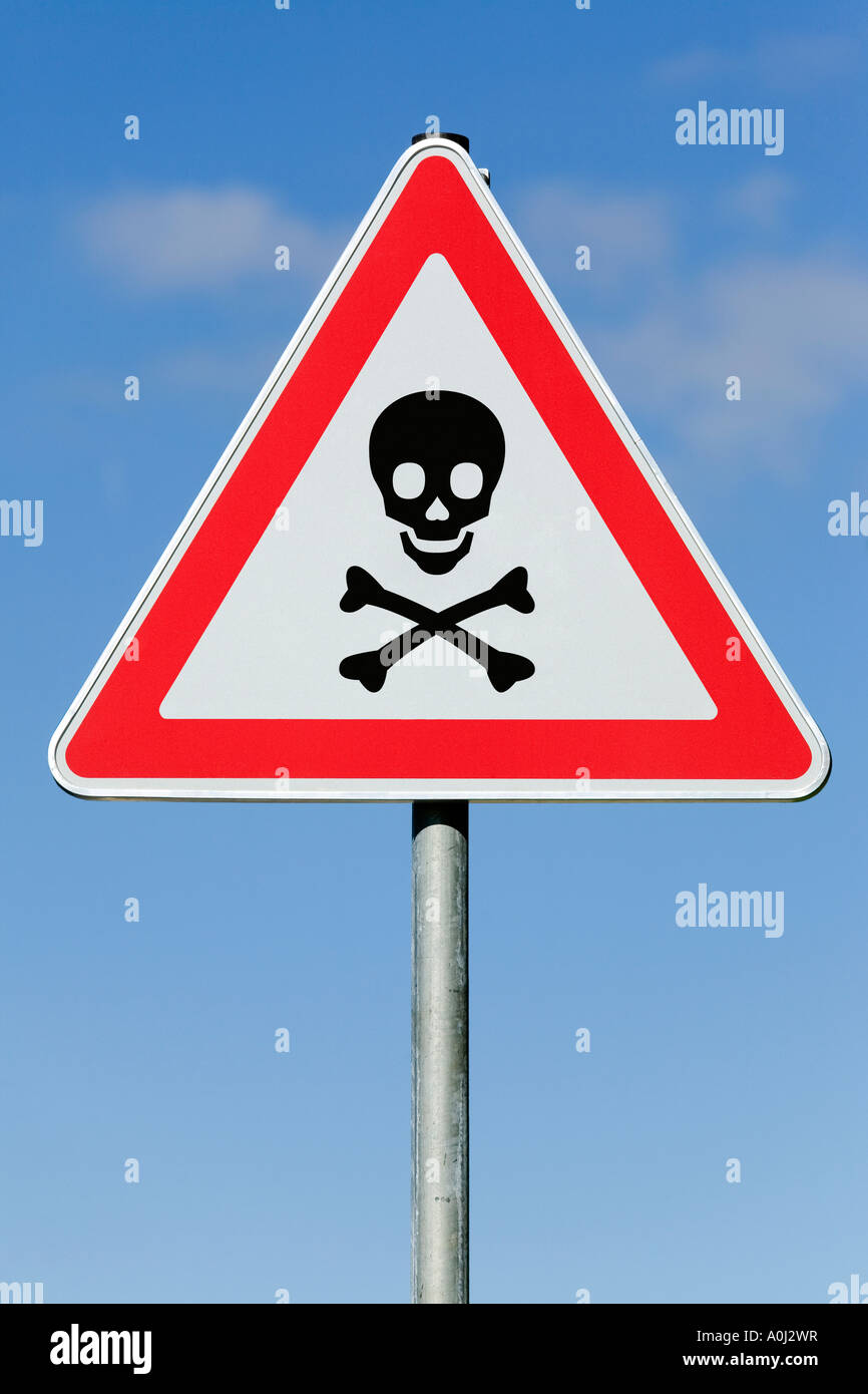 Attention! danger of life Stock Photo - Alamy