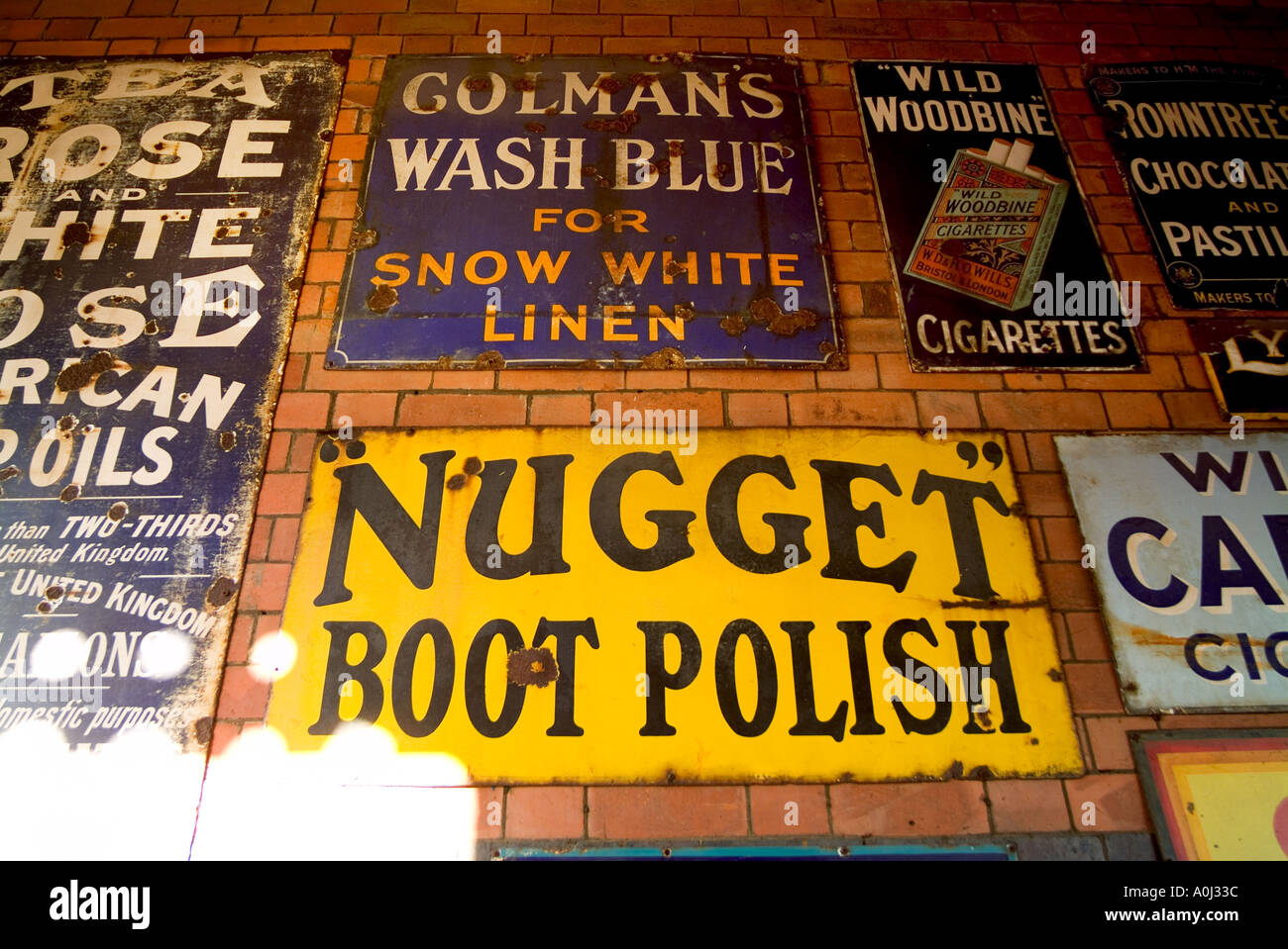 old advertising signs Stock Photo - Alamy