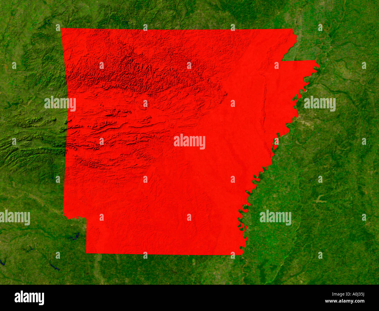 Map satellite geography arkansas hi-res stock photography and images ...