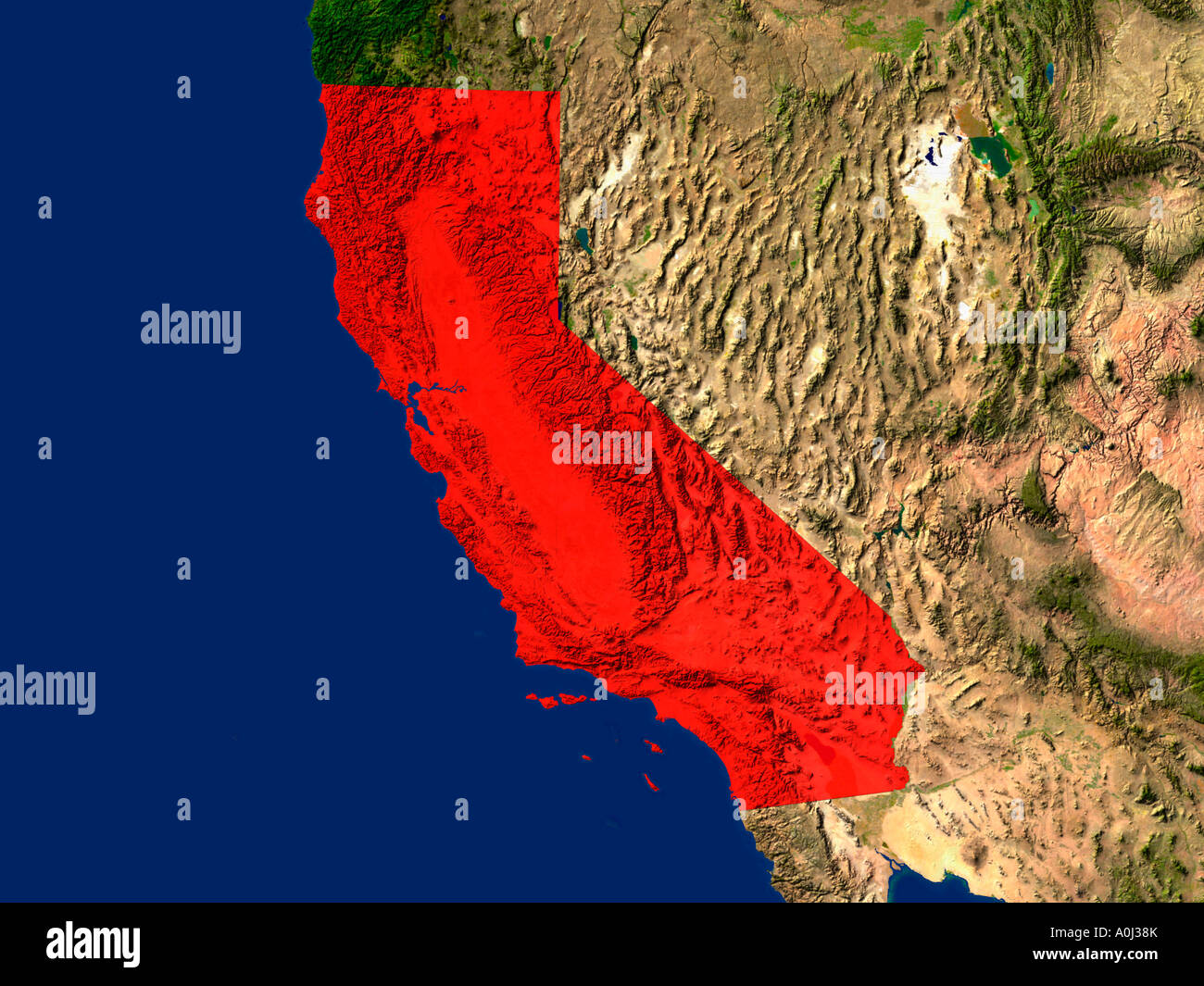 Map united california highlighted hi-res stock photography and images ...