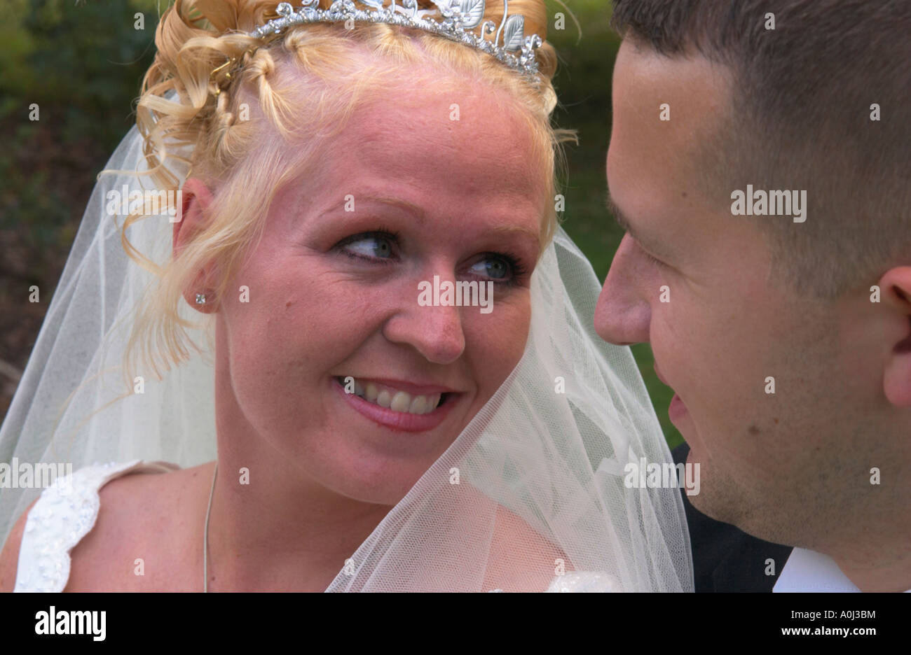 Bride and Bridegroom on their Wedding Day Stock Photo - Alamy