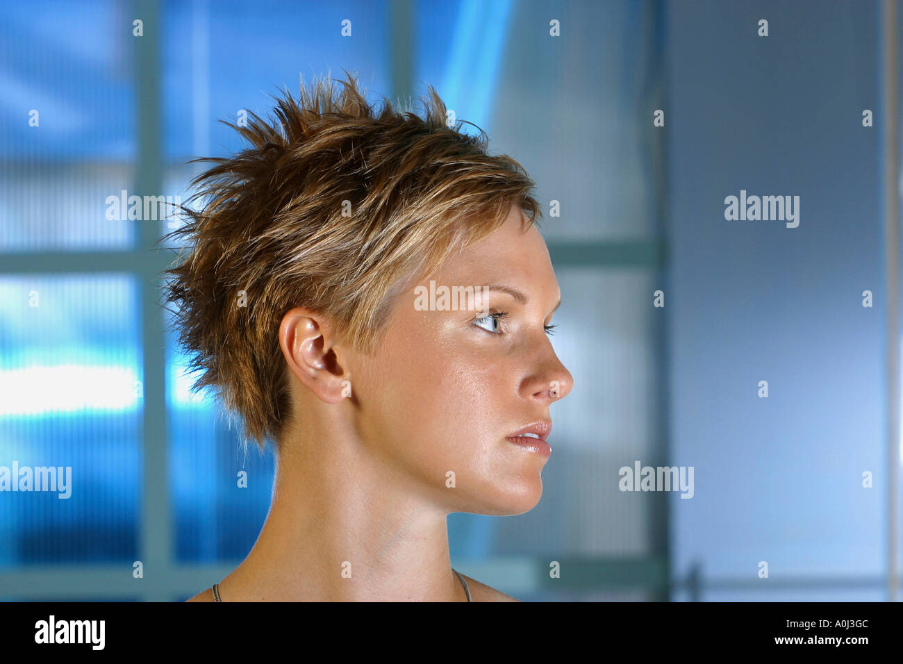 Side profile of a young woman Stock Photo - Alamy