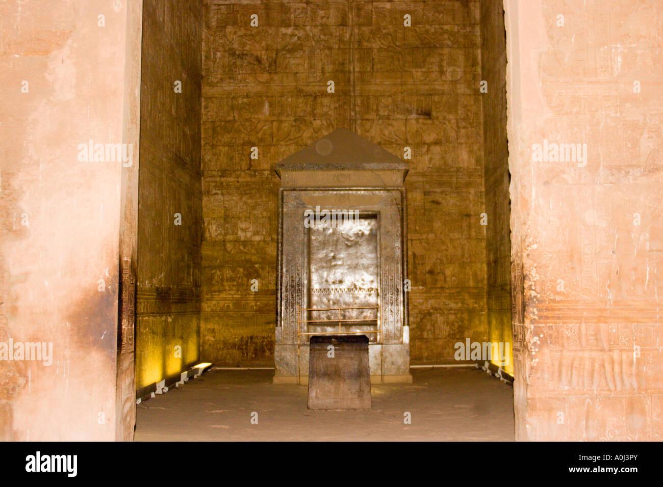 Sanctuary of Horus at the Temple of Horus at Edfu, Egypt Stock Photo ...