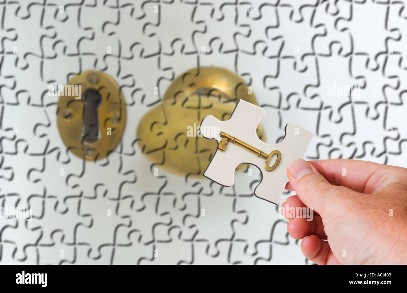 jigsaw of lock and key Stock Photo - Alamy